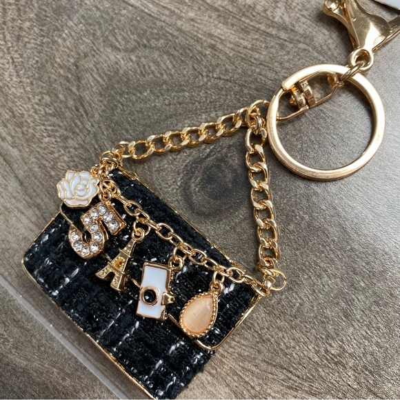 Accessories | New Black Purse Shape Decorative Bag Charm Keychain ...